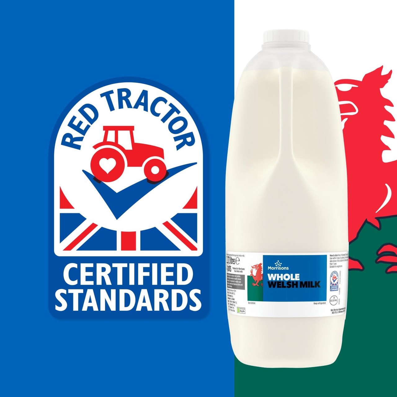 Morrisons Welsh Whole Milk 4 Pint - Morrisons Online Groceries & Offers