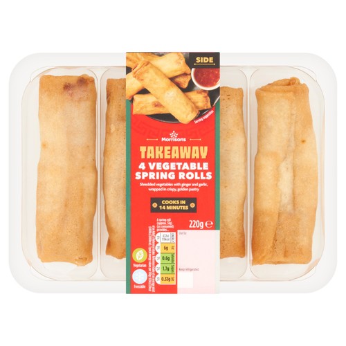 Morrisons Takeaway 4 Vegetable Spring Rolls - Morrisons Online ...