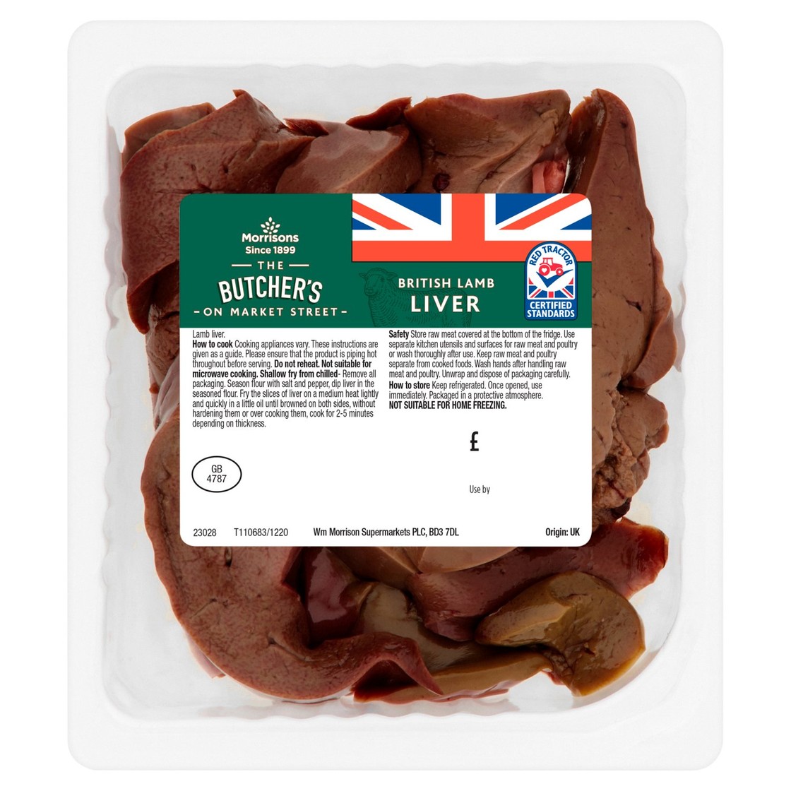 Morrisons The Butcher's On Market Street British Lamb Liver - Morrisons ...