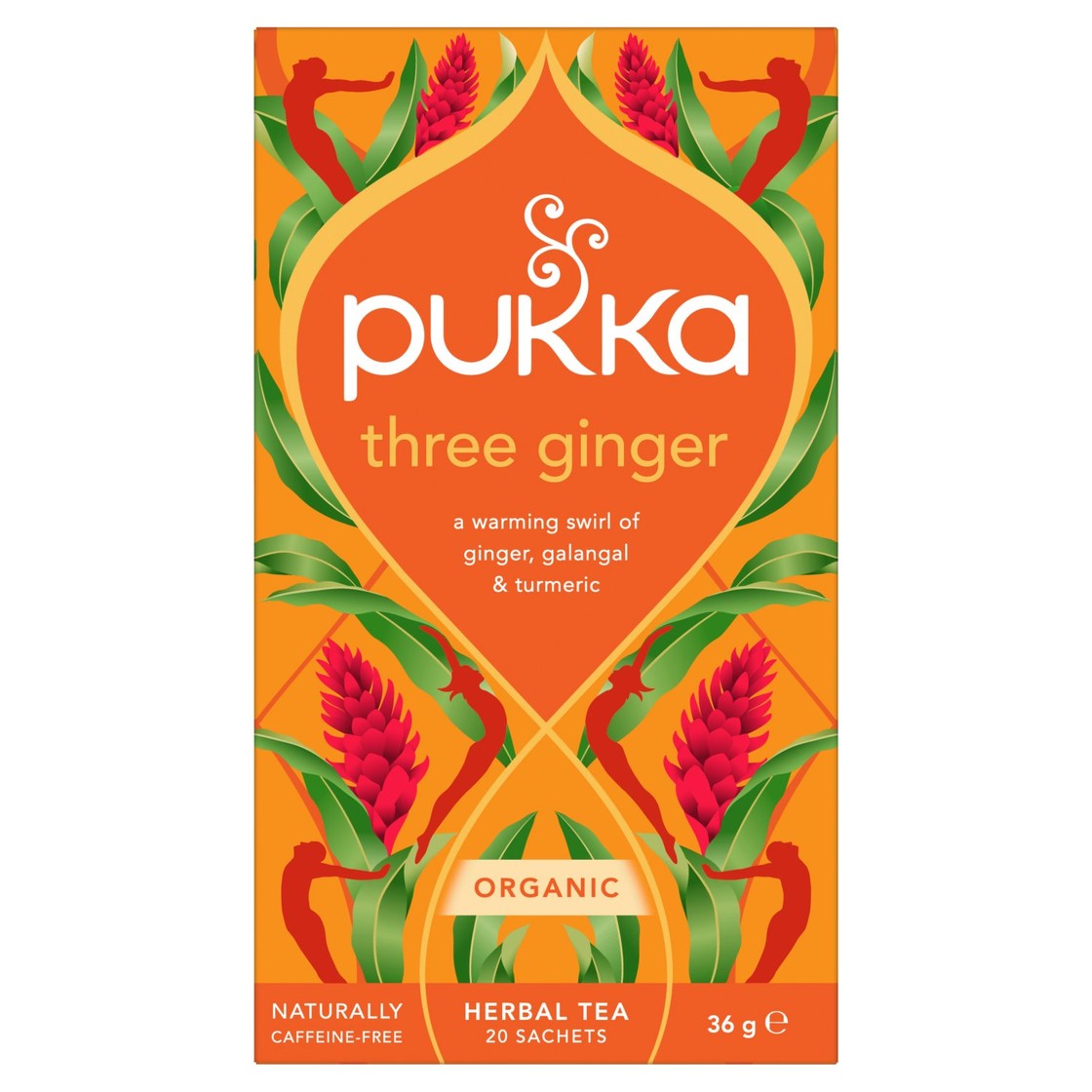 Pukka Three Ginger, Organic Herbal Tea with Galangal & Turmeric, 20 ...