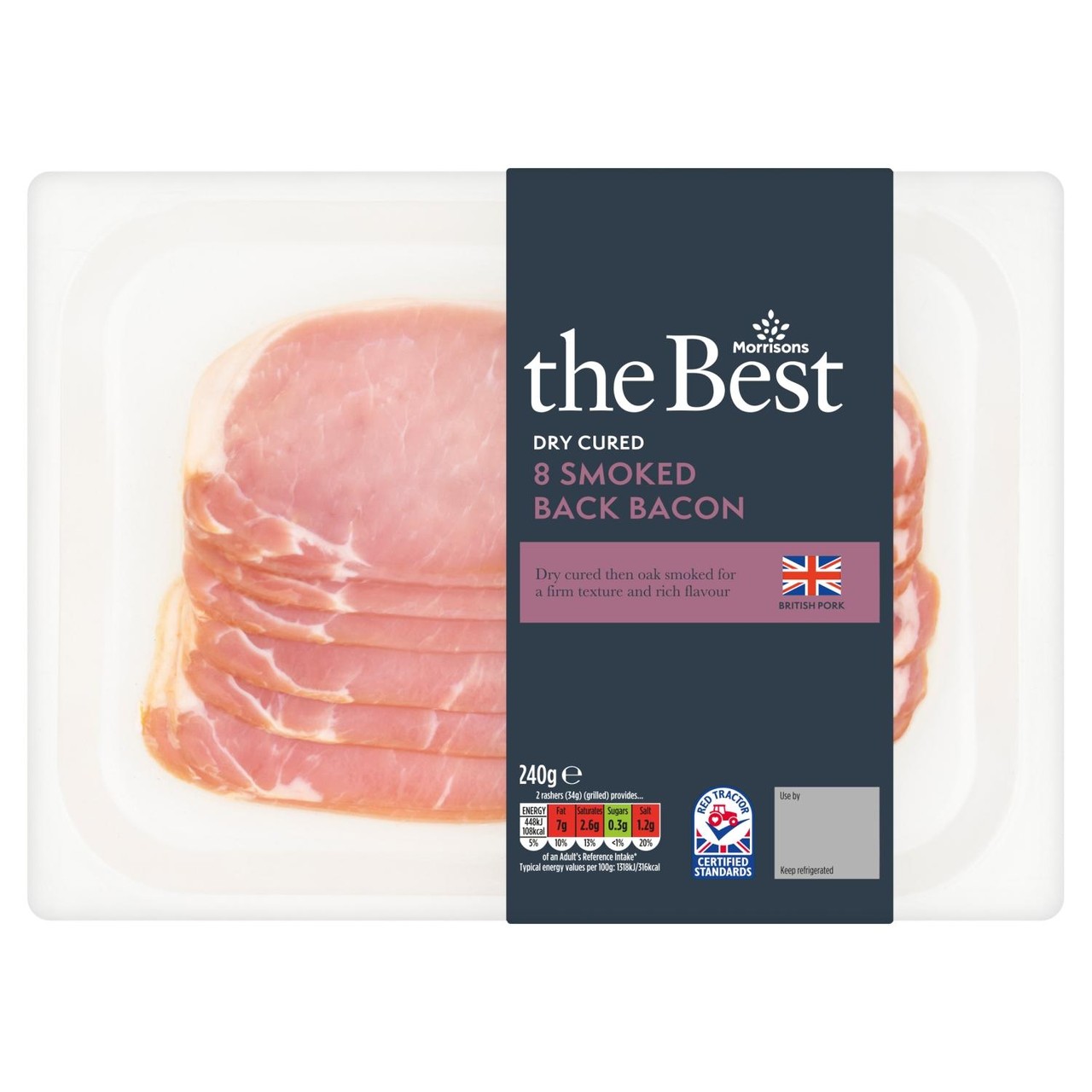 Morrisons The Best Dry Cured 8 Smoked Back Bacon - Morrisons Online ...
