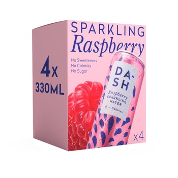 Dash Raspberry Sparkling Water 4x330ml - Morrisons Online Groceries & Offers