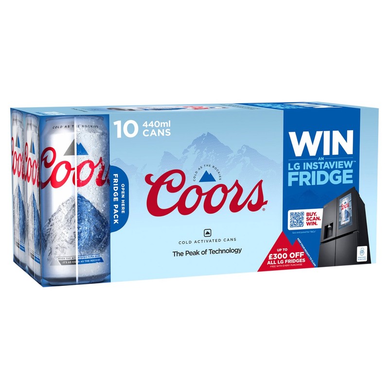 Coors Lager Beer Cans 10x440ml - Morrisons Online Groceries & Offers