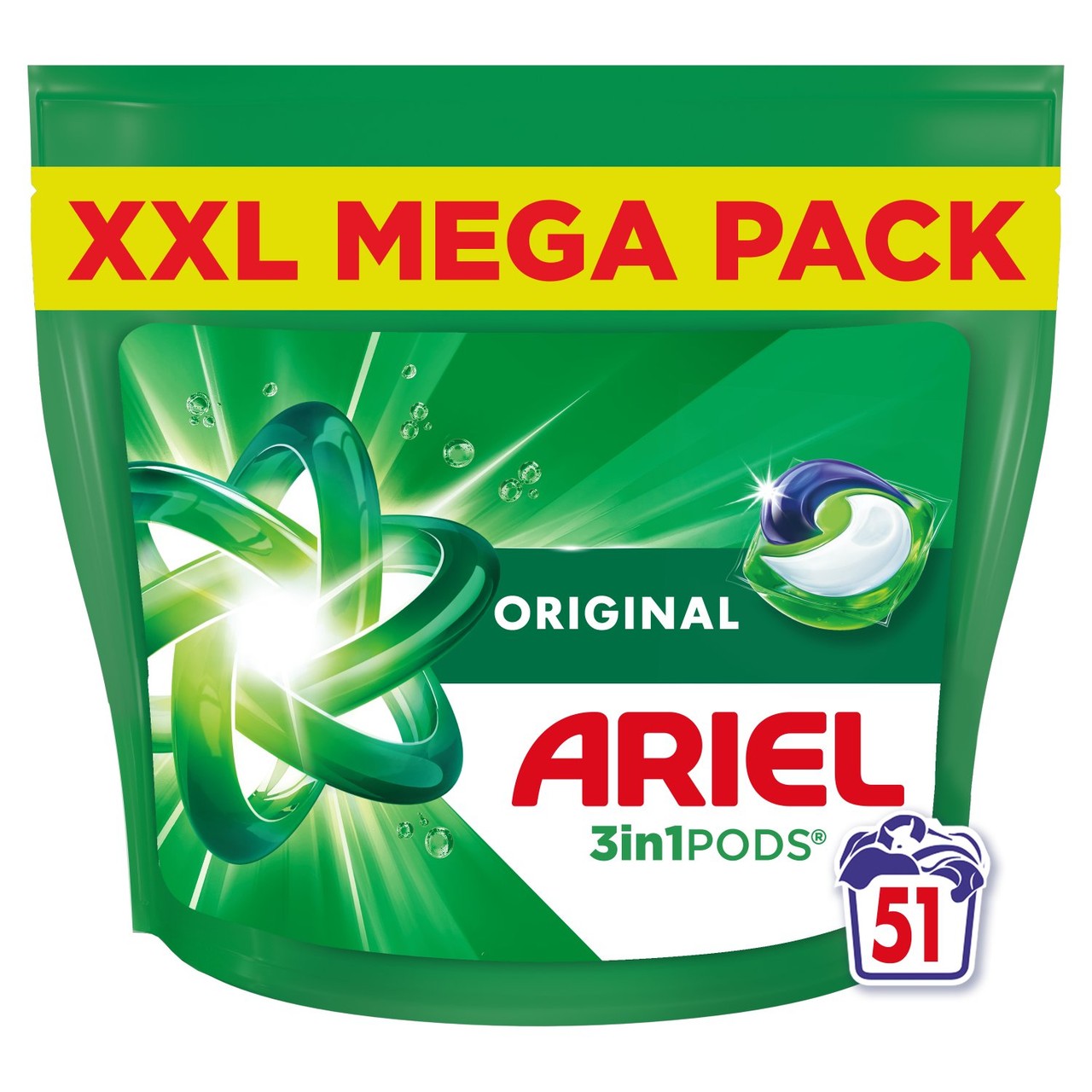 Ariel Original All -in -one Pods Washing Capsules 51 Pack - Morrisons ...