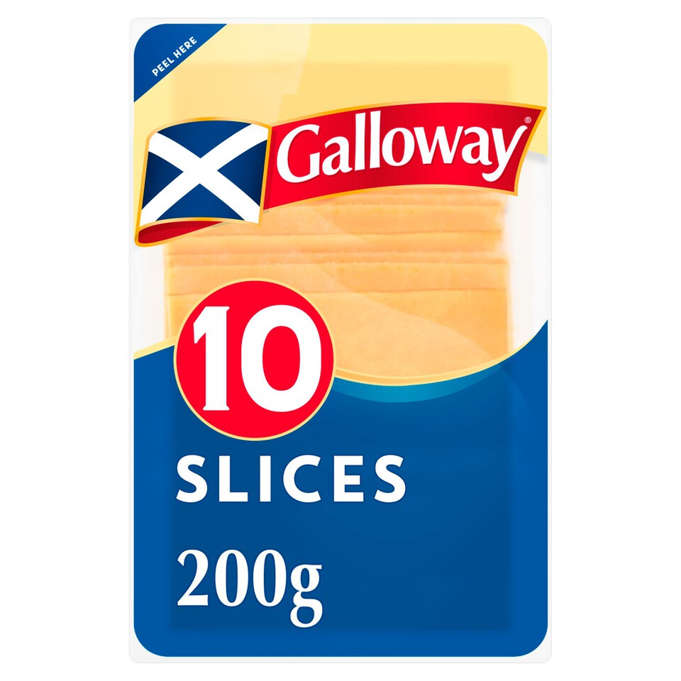 Galloway Scottish Cheddar Slices 10 Pack - Morrisons Online Groceries ...