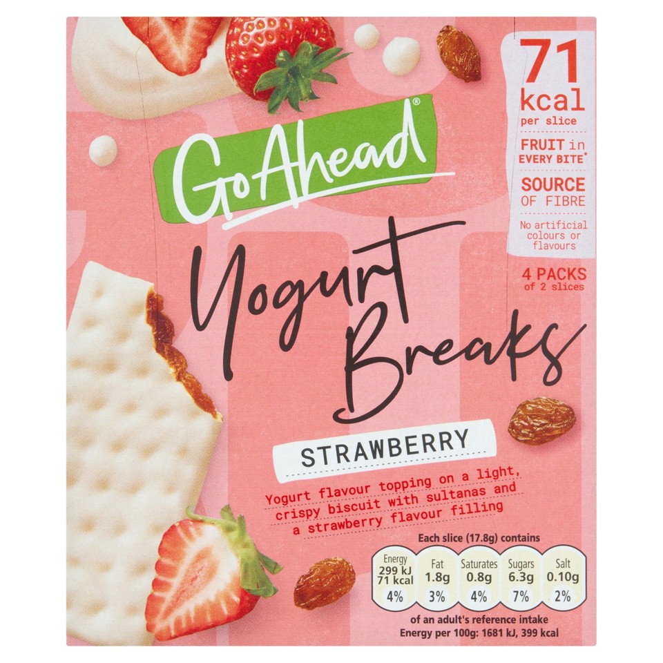 Go Ahead Strawberry Fruit Yogurt Breaks Snack Bars 4 Pack Multipack ...