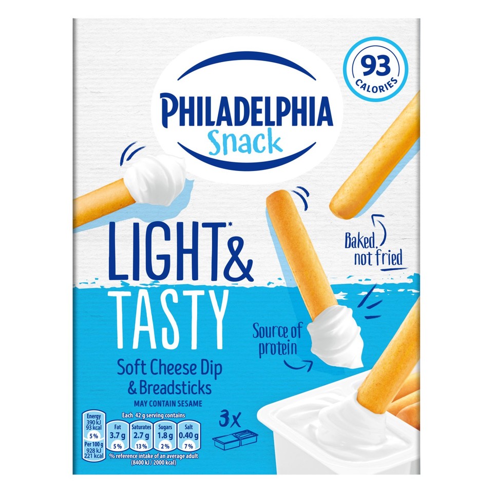 Philadelphia Light Low Fat Soft Cream Cheese Snacks 3 Pack - Morrisons ...