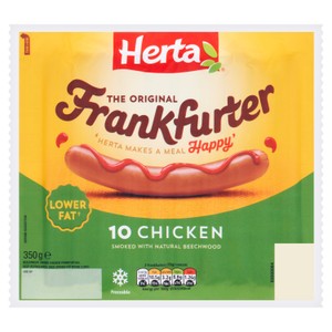 Herta Chicken Frankfurter 10 Pack - Morrisons Online Groceries & Offers