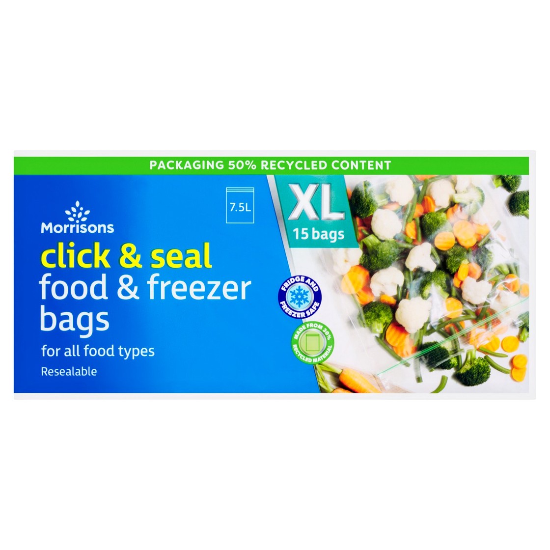 Morrisons Click & Seal Food Bags Extra Large - Morrisons Online ...
