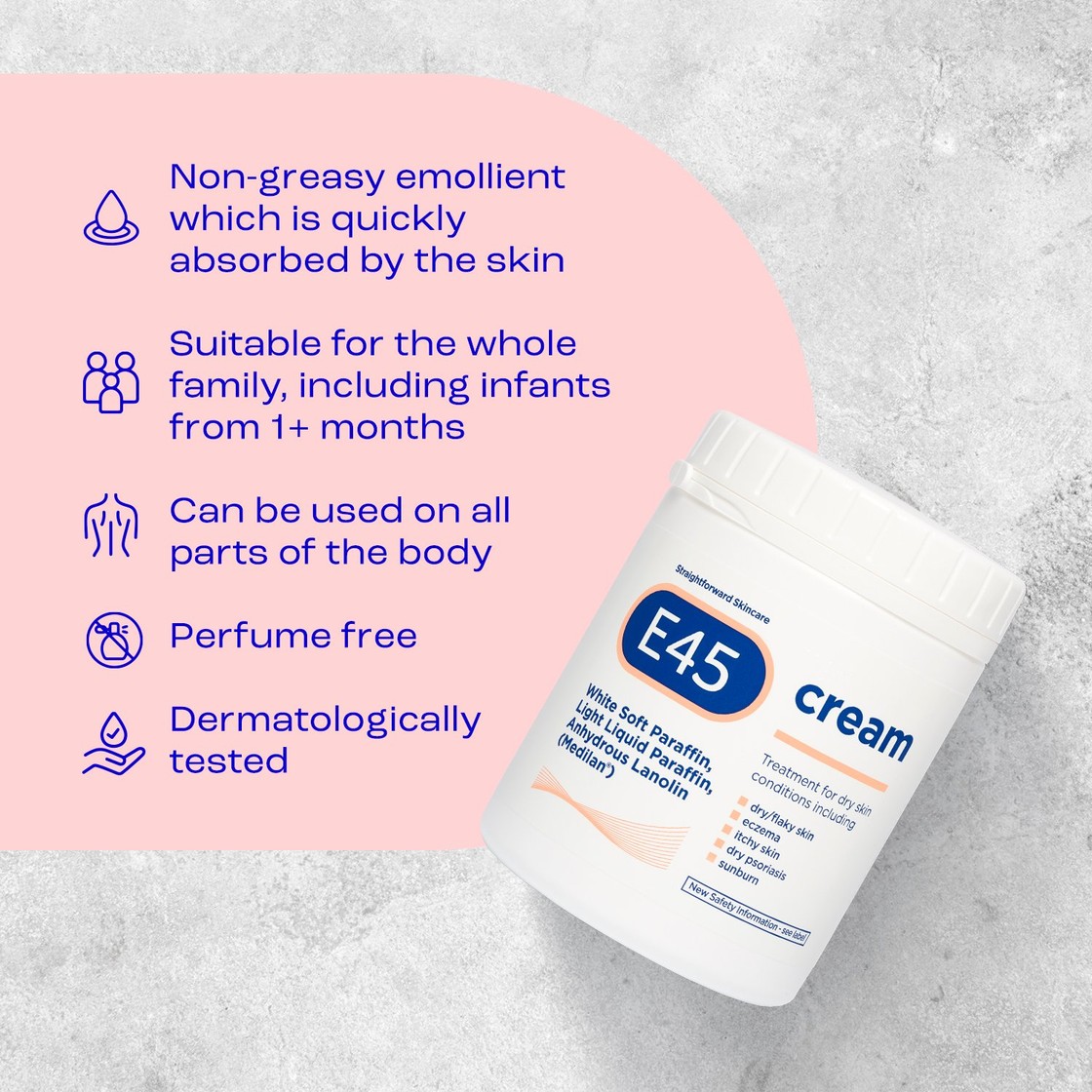 E45 Moisturiser Lotion, Body, Face And Hand Lotion For Very Dry Skin ...