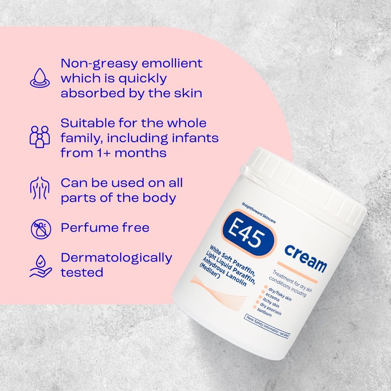 E45 Moisturiser Lotion, Body, Face And Hand Lotion For Very Dry Skin ...