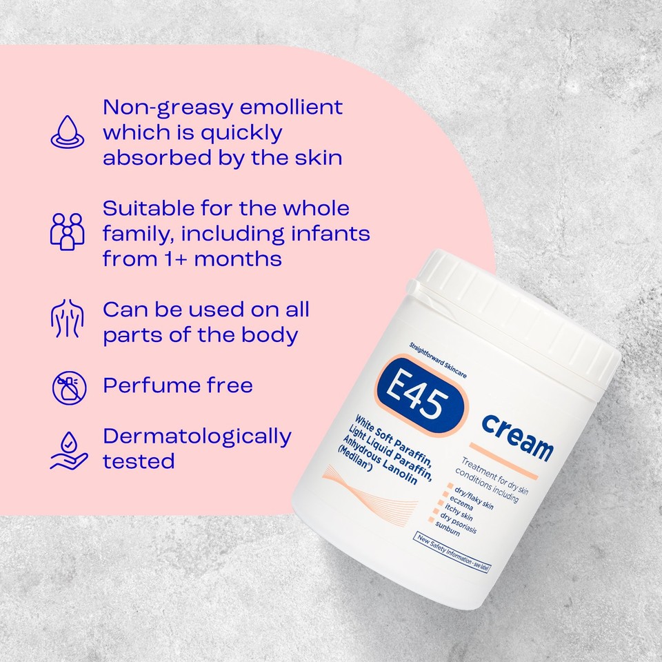 E45 Moisturiser Lotion, Body, Face And Hand Lotion For Very Dry Skin ...