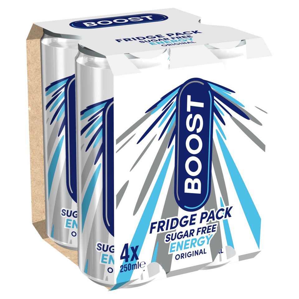 Boost Fridge Pack Sugar Free Energy Original 4 x 250ml - Morrisons ...