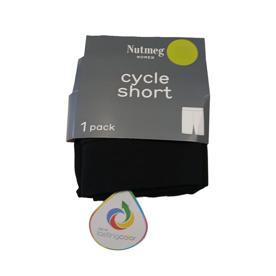 Nutmeg Ladies Size 8 Black Cycling Shorts - Morrisons Online Groceries ...