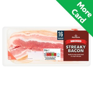 Morrisons Smoked Streaky Bacon 16 Rashers 250g - Morrisons Online ...