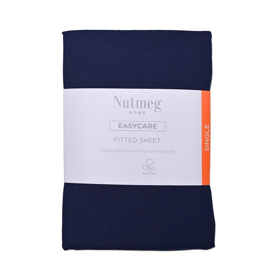 Nutmeg Home Easycare Navy Fitted Sheet Single - Morrisons Online ...