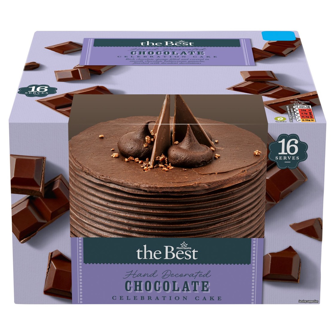 Morrisons The Best Hand Decorated Chocolate Celebration Cake Serves 16 ...