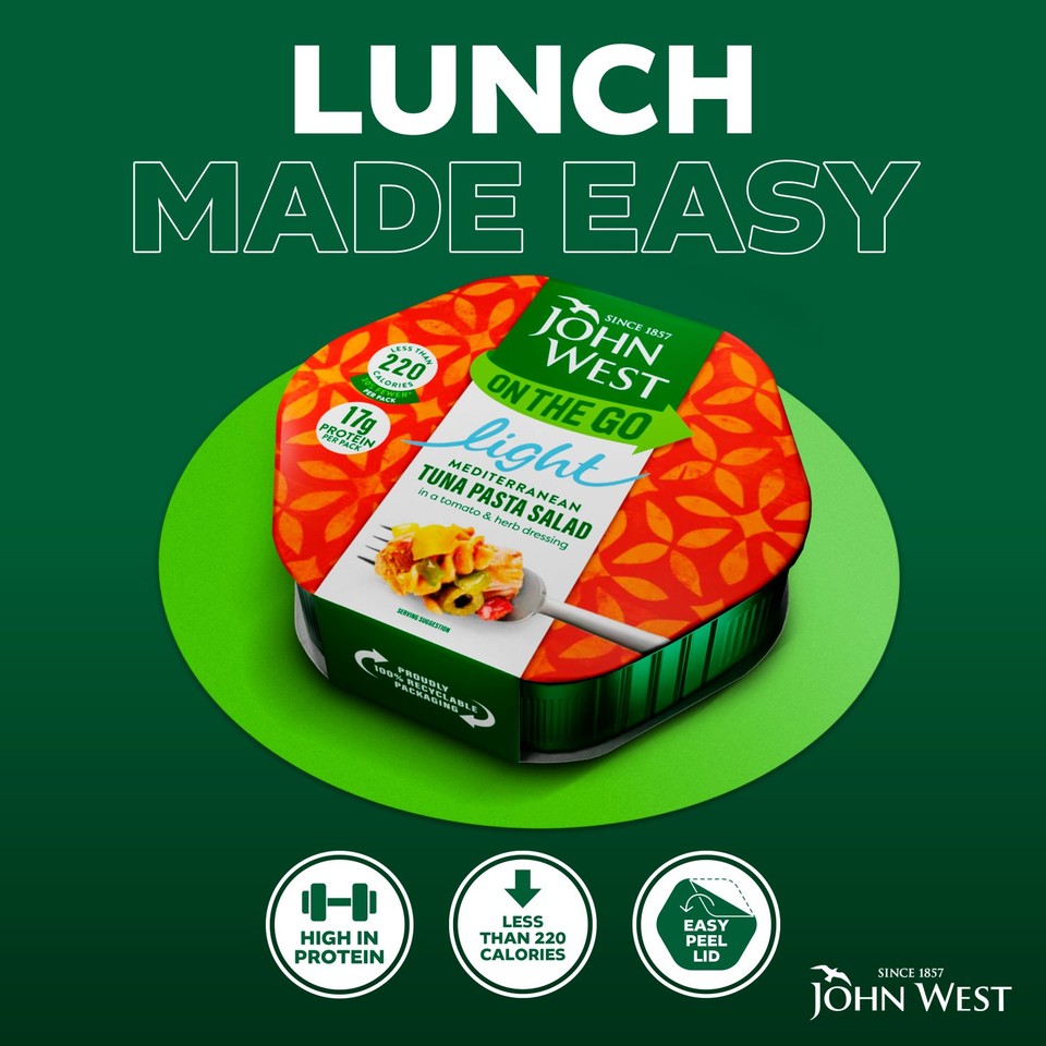John West On The Go Mediterranean Tuna Pasta Salad (220g) - Morrisons ...