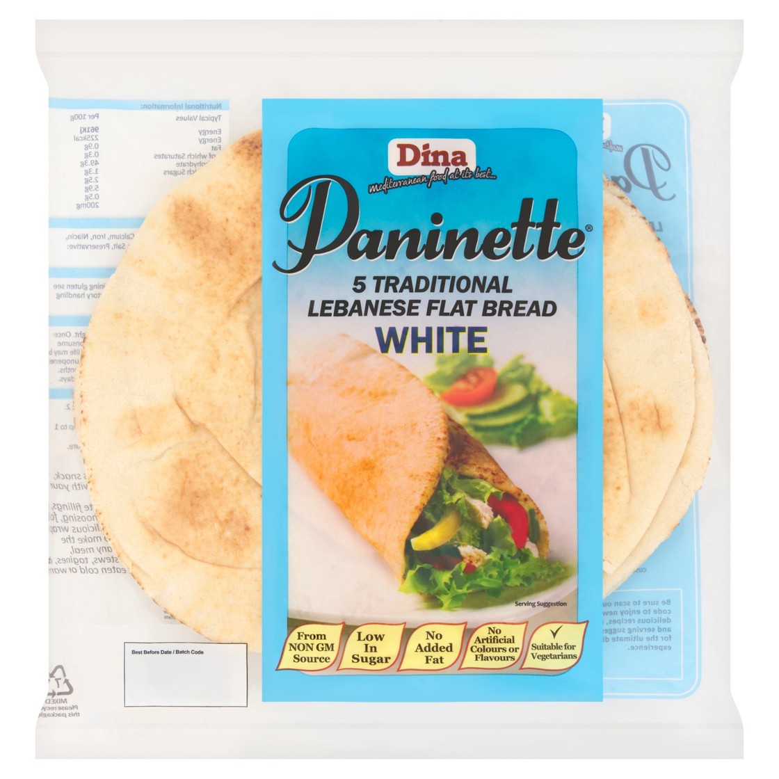 Dina Paninette White Bread Wraps - Morrisons Online Groceries & Offers