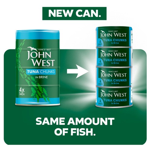 John West Tuna Chunks in Brine 4x125g (102g drained) - Morrisons Online ...