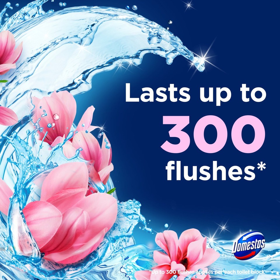 Domestos Power 5 Toilet Rim Block Magnolia 50g - Morrisons Online ...