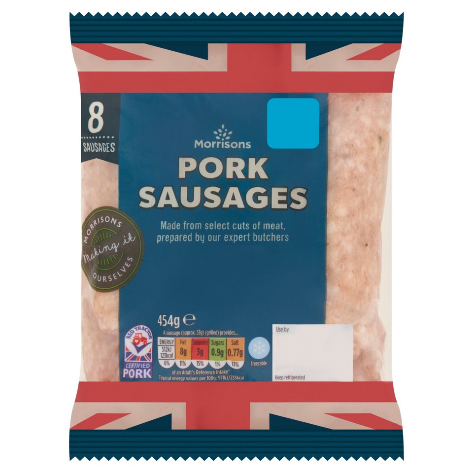 Morrisons Butcher's Style 8 Pork Sausages 454g - Morrisons Online ...