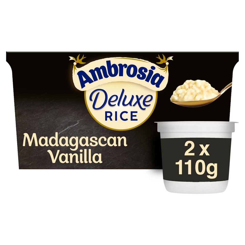 Ambrosia Deluxe Madagascan Vanilla Rice Pudding Dessert Snack Pots 2 x ...