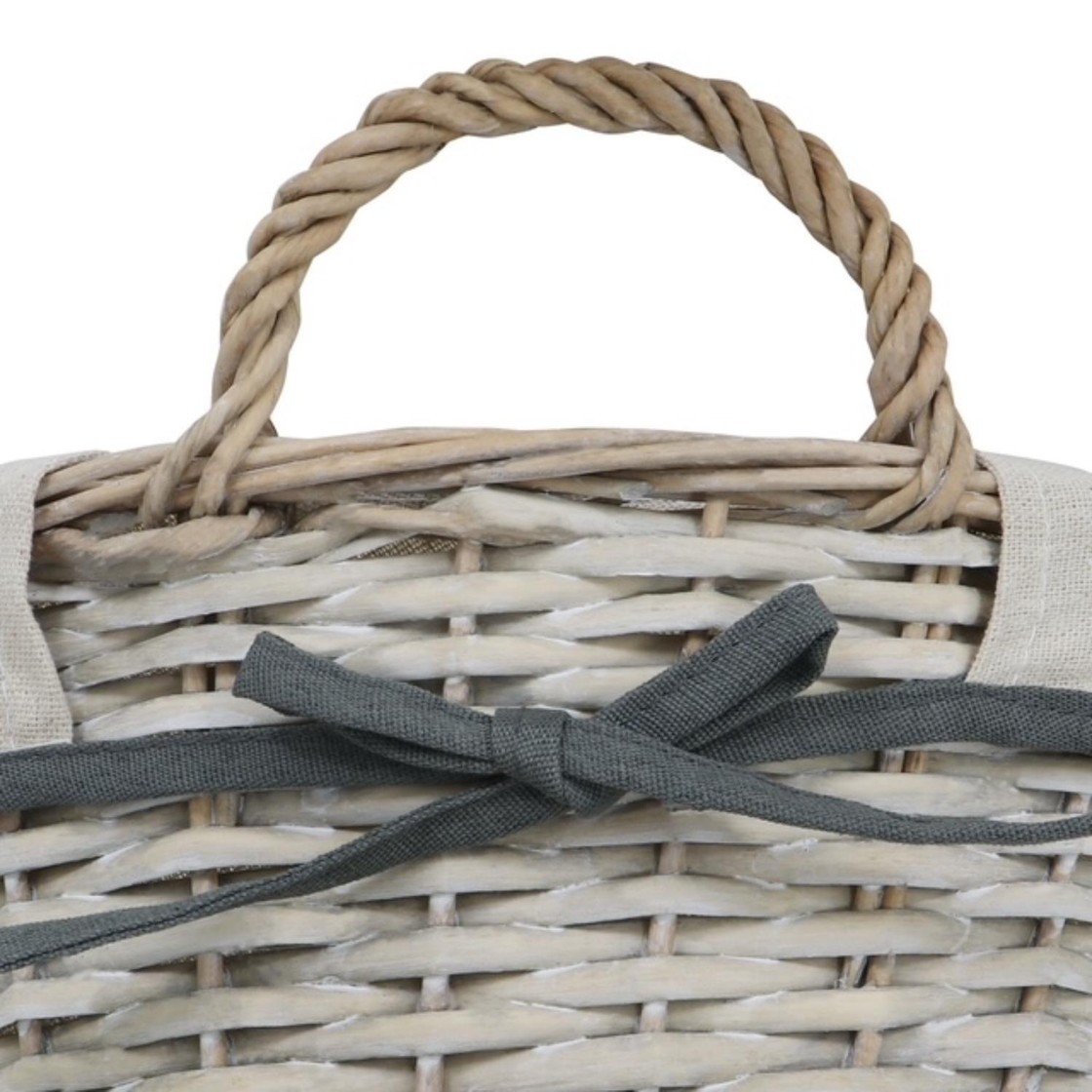JVL Arianna Round Willow Storage Basket Antique Wash - Morrisons Online ...