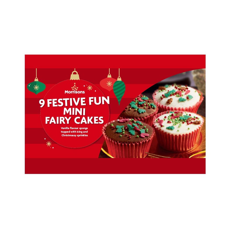 Morrisons 9 Festive Fun Mini Fairy Cakes - Morrisons Online Groceries ...