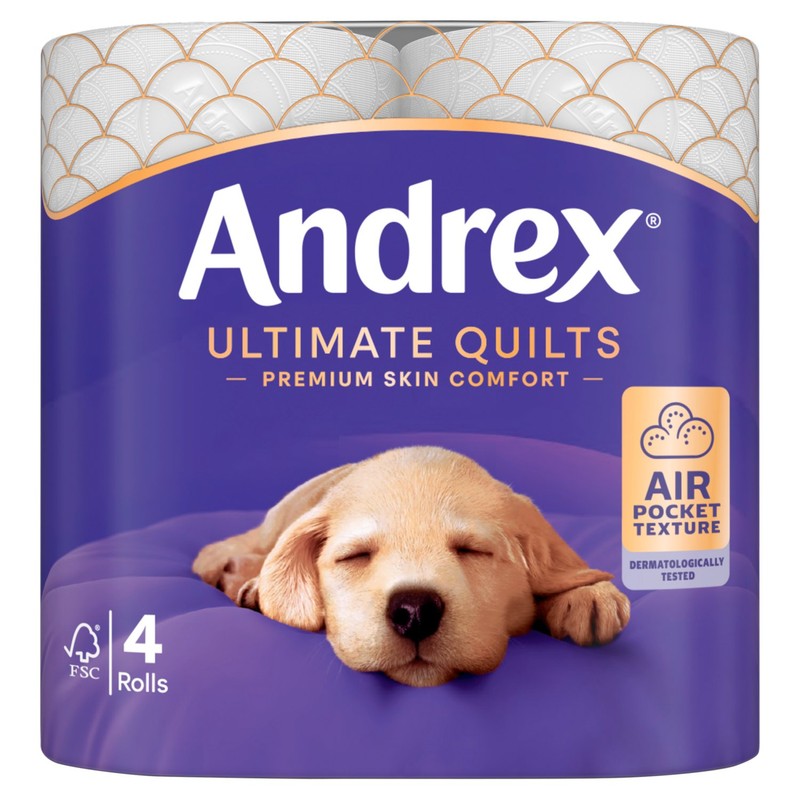 Andrex Ultimate Quilts Toilet Tissue 4 Rolls - Morrisons Online ...