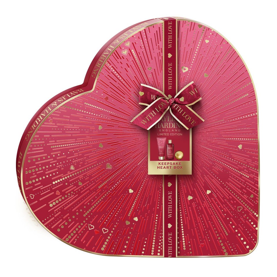 Baylis & Harding Midnight Cherry Luxury Heart Keepsake Box Gift Set ...