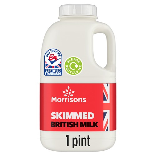 Morrisons Skimmed British Milk 1 Pint - Morrisons Online Groceries & Offers