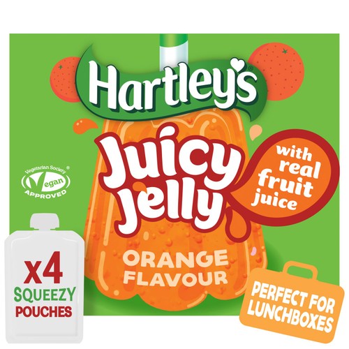 Hartley's Orange Flavour Juicy Jelly Pouches 4 x 90g (360g) - Morrisons Online Groceries & Offers