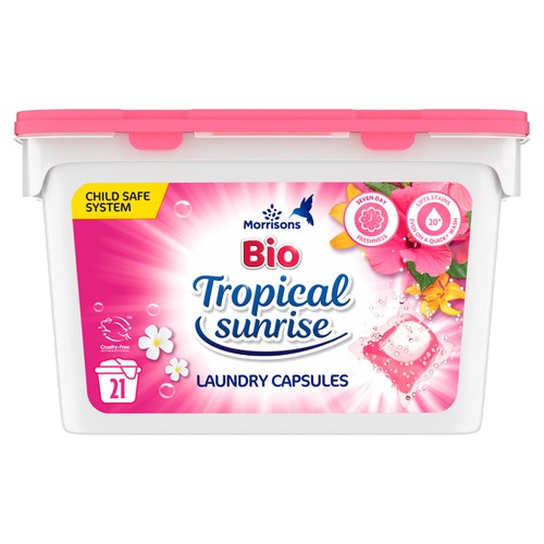 Morrisons Tropical Sunrise Laundry Capsules 21 Pack - Morrisons Online ...