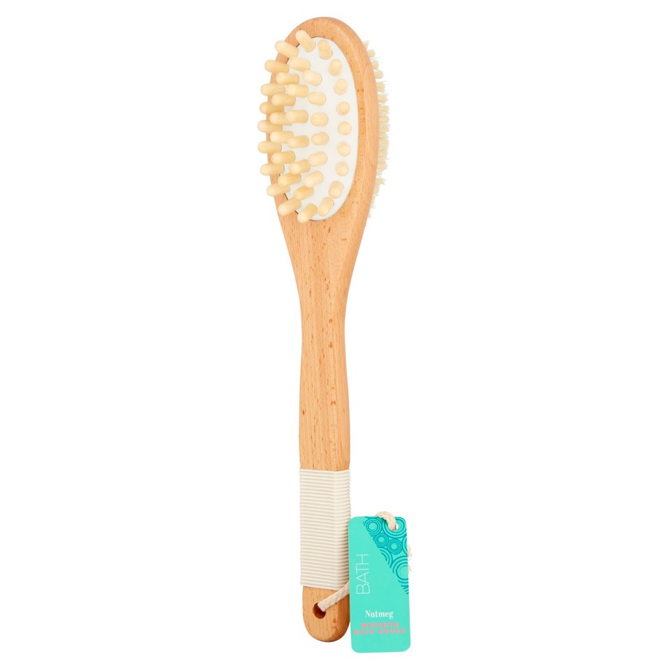 Nutmeg Long Handled Wooden Bath Brush - Morrisons Online Groceries & Offers