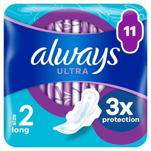 Always Sanitary Pads Ultra Long With Wings Size 2 - Morrisons Online ...