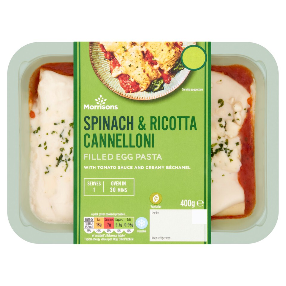 Morrisons Spinach & Ricotta Cannelloni - Morrisons Online Groceries ...