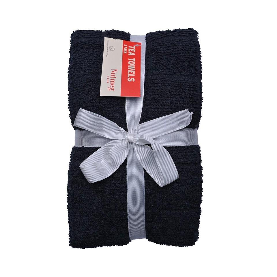 Nutmeg Black Cotton Rich Terry Tea Towel - Morrisons Online Groceries ...