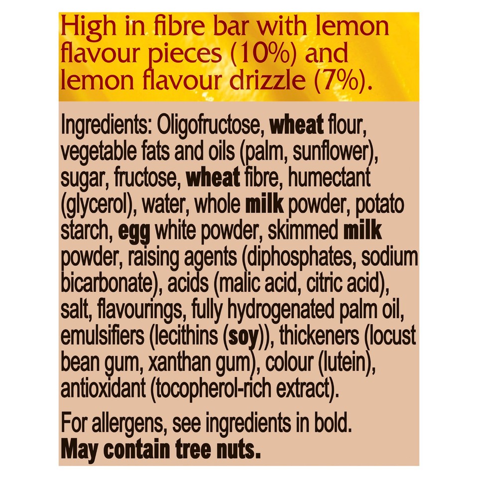 Fibre One Snack Bars Lemon Drizzle Squares Snack Bars - Morrisons ...