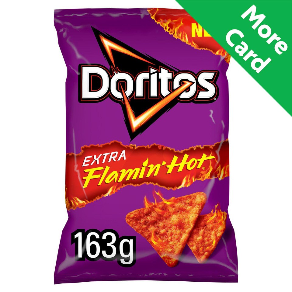 Doritos Extra Flamin' Hot Sharing Bag Crisps - Morrisons Online ...
