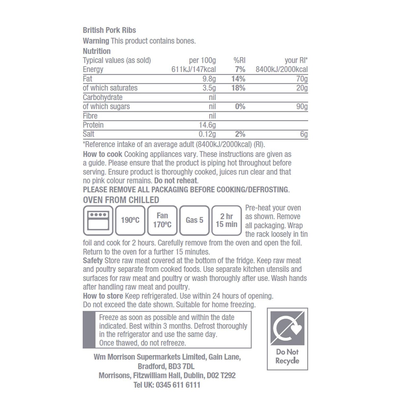 Morrisons Pork Ribs - Morrisons Online Groceries & Offers