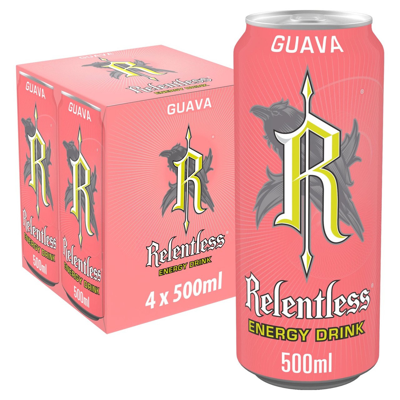Relentless Guava Energy Drink 4 x 500ml Cans - Morrisons Online ...