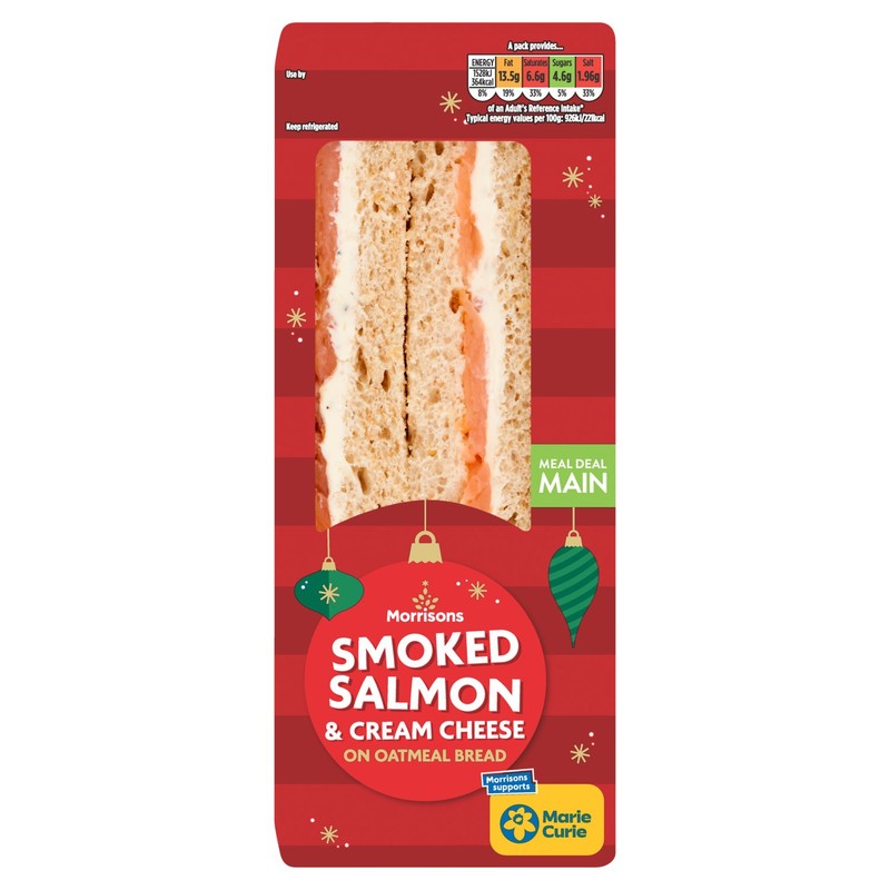 Morrisons Salmon & Cream Cheese Sandwich - Morrisons Online Groceries ...