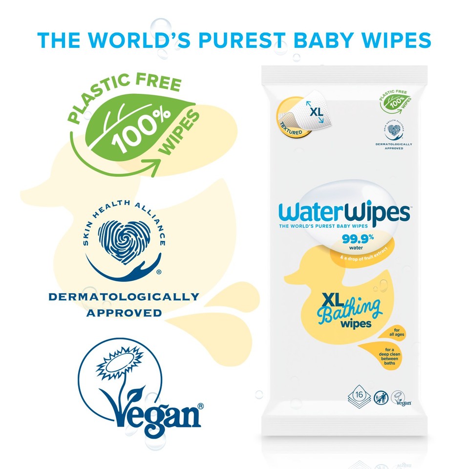 WaterWipes XL Bathing Baby Wipes 16 Wipes - Morrisons Online Groceries ...