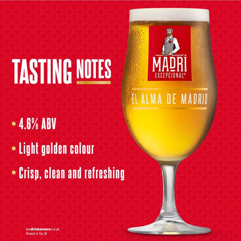 Madri Excepcional Lager Beer Cans 15x440ml - Morrisons Online Groceries ...