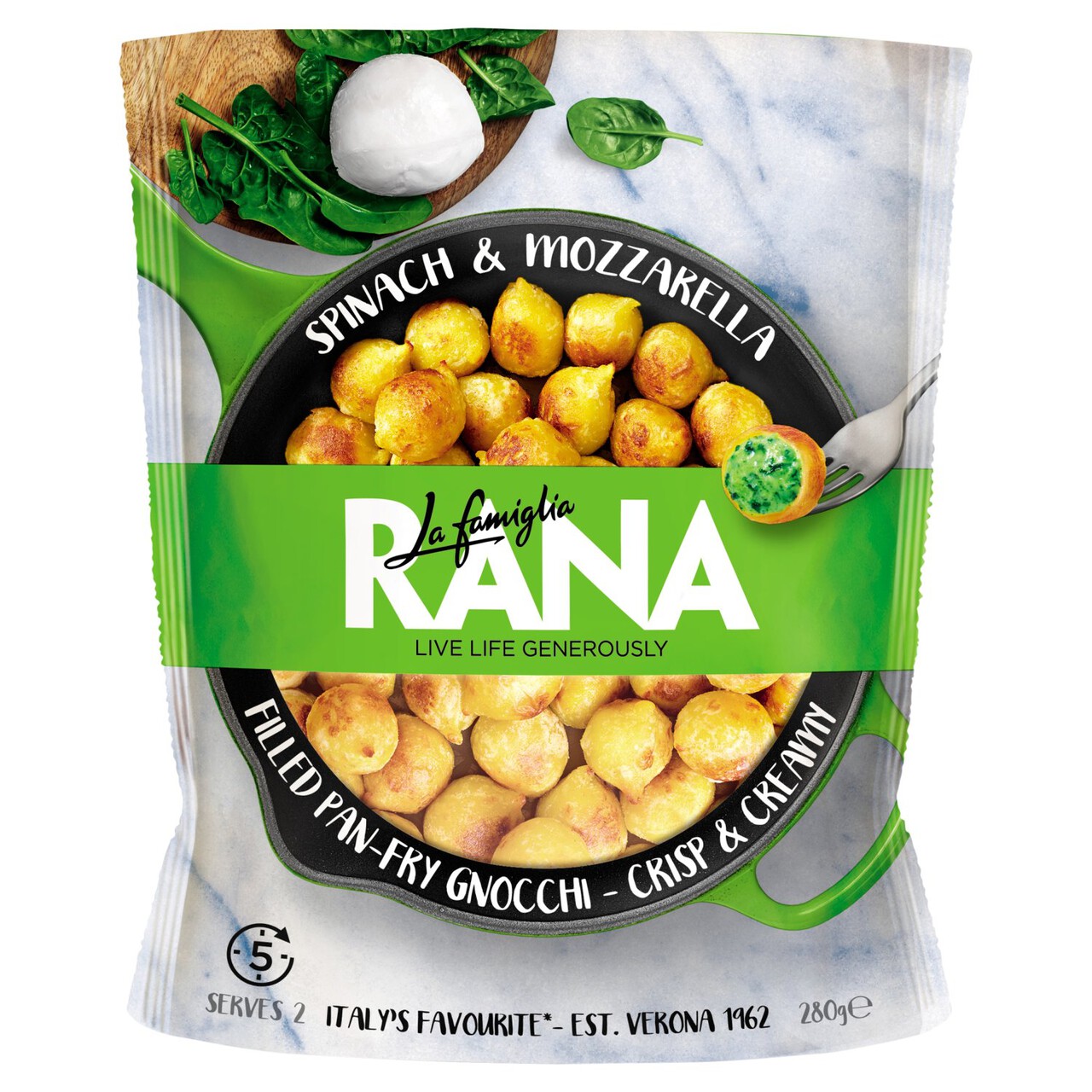 Rana Filled Pan Fry Gnocchi Spinach & Mozzarella - Morrisons Online ...