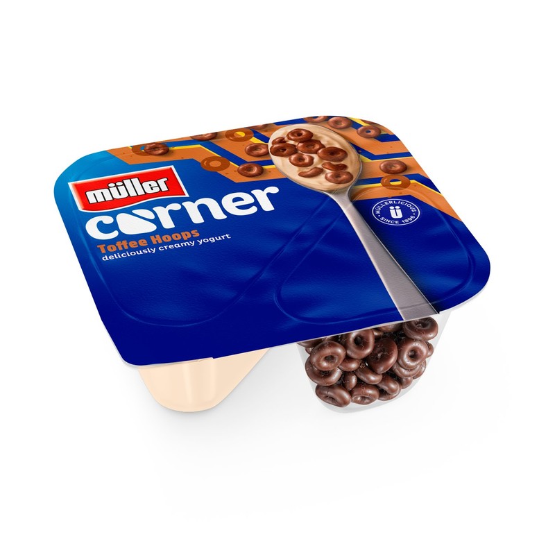 Muller Corner Toffee Yogurt with Chocolate Hoops 124g - Morrisons ...