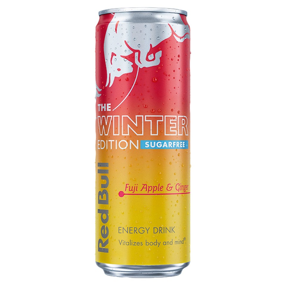 Red Bull Energy Drink Sugar Free Winter Edition Fuji Apple & Ginger ...