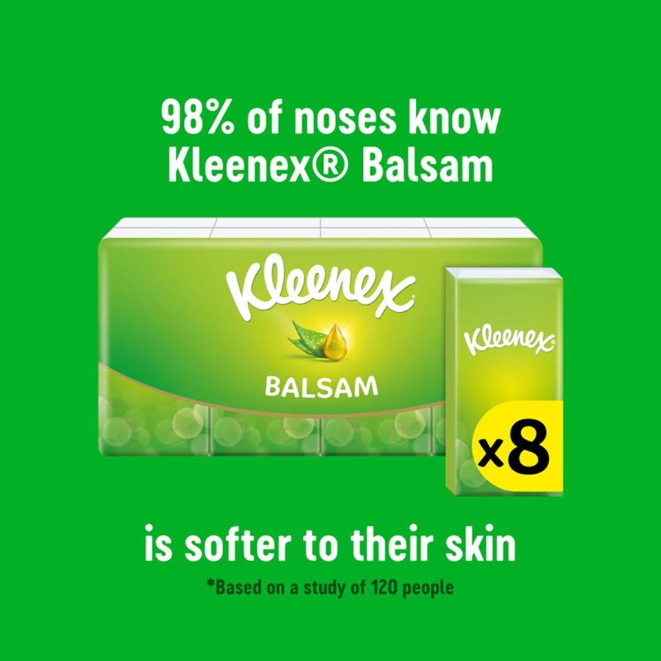 Kleenex Balsam Tissues 8 pocket pack - Morrisons Online Groceries & Offers