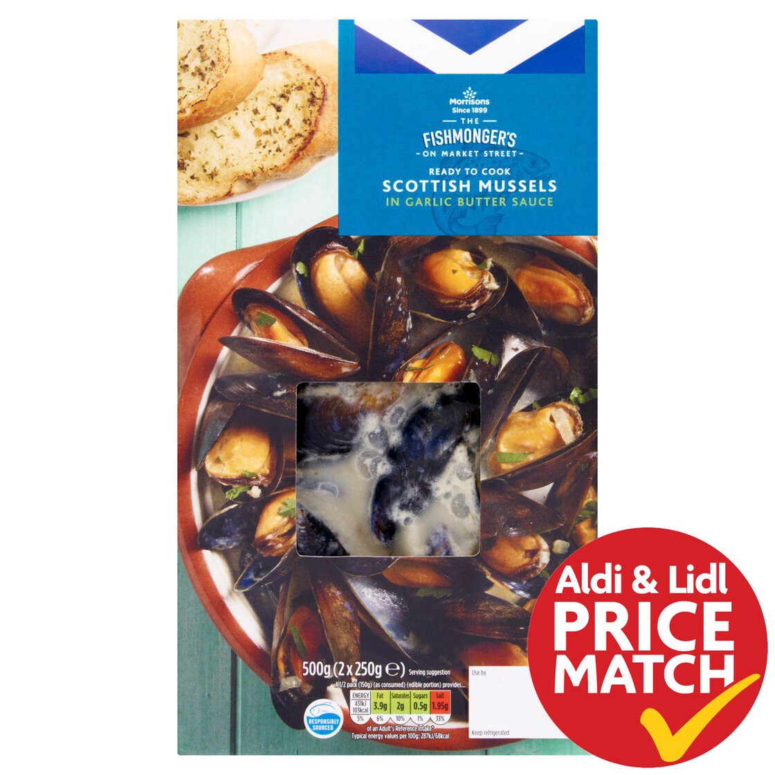 Morrisons Scottish Cooked Mussels In Garlic Butter - Morrisons Online ...